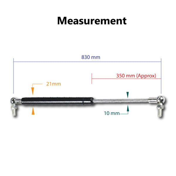 Gas Strut 830mm-300N x2 (10mm Shaft) Caravans, Trailers, Canopy, Toolb ...